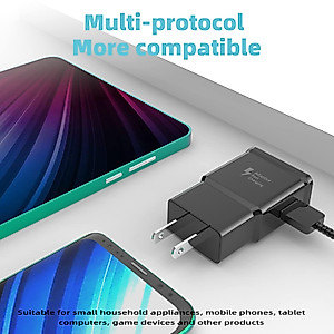 Type C Charger Fast Charging USB C Power Adapter Cell Phone Wall Block Android Tablet Super Charge Box Brick Cable Compatible for Galaxy LG S9 Cord S10 S8 Note S21 Ultra Plus S20 A31