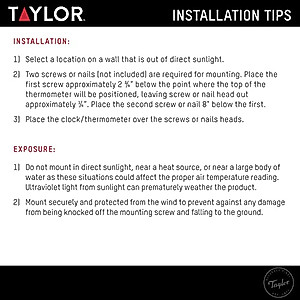 Taylor Flamingo Poly Resin Indoor and Outdoor Clock and Thermometer, 14 Inch, Multi-Color