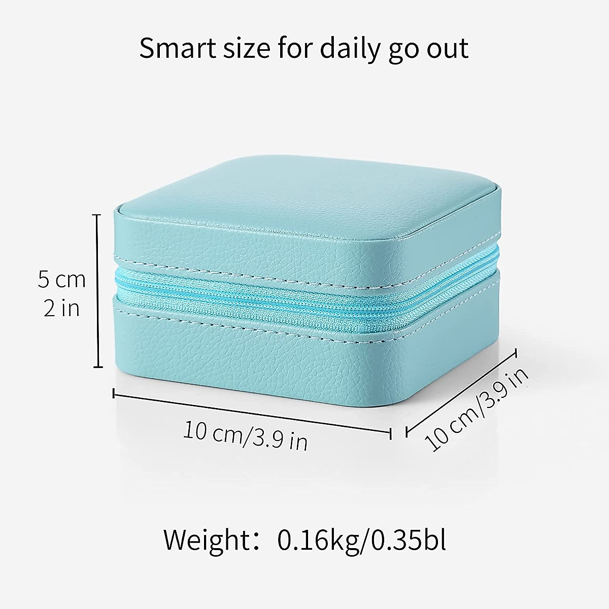 Vlando Small Travel Jewelry Box Organizer Display Storage Case for Rings Earrings Necklace (Blue)