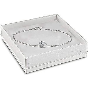 Better crafts Small Jewelry Box Gift Boxes with Lids - White & Clear Favor Boxes 3.5 x 3.5 (10)