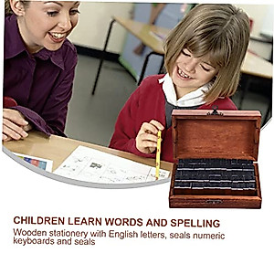 Alphabet Stamps 1 Box English Alphabet Stamp Stampers for Retro Decor Suit DIY Wooden Alphabet Stamps for Letter Wood Brown Wooden Scrapbook Seal Stamps Set English Letters Stamps