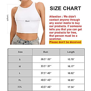 Yeawinta Crop Tank Top for Women Workout Shirts Cropped Tanks Sleeveless Gym Clothes Yoga High Neck Crop Top 2 Pack White/Brown M