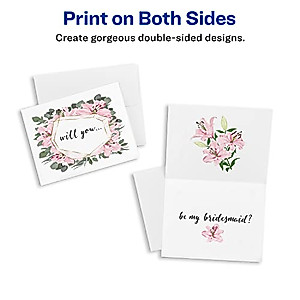 Avery Printable Note Cards, 4.25" x 5.5", Inkjet Printable, 60 Blank Cards and Envelopes (8315)