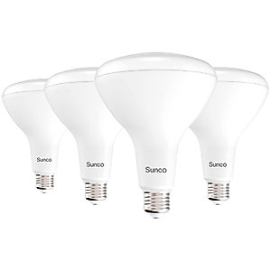 Sunco 4 Pack BR40 Light Bulbs, LED Indoor Flood Light, Dimmable, CRI94 2700K Soft White, 100W Equivalent 17W, 1400 Lumens, E26 Base, Indoor Residential Home Recessed Can Lights, High Lumens - UL
