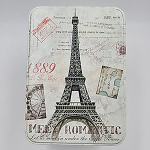 HADAAYA Paris Themed French Style Multipurpose Storage Nesting Tins with Lid - Set of 3, shabby chic