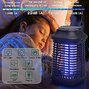 Bug Zapper 4200V for Outdoor and Indoor, Waterproof Electric Mosquito Zappers, Mosquito lamp, Electronic Bug Zapper Light Bulb for Backyard, Patio