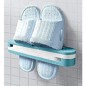 ALINZO Foldable Shoes Rack Towel Rack Bathroom Wall Mounted Shoe Storage Rack No Punching Space-Saving Design, Easy to Assemble