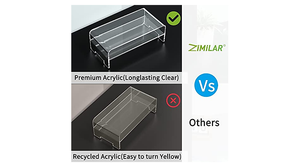 Zimilar 2-Tier Acrylic Monitor Riser | Ergonomic Stand