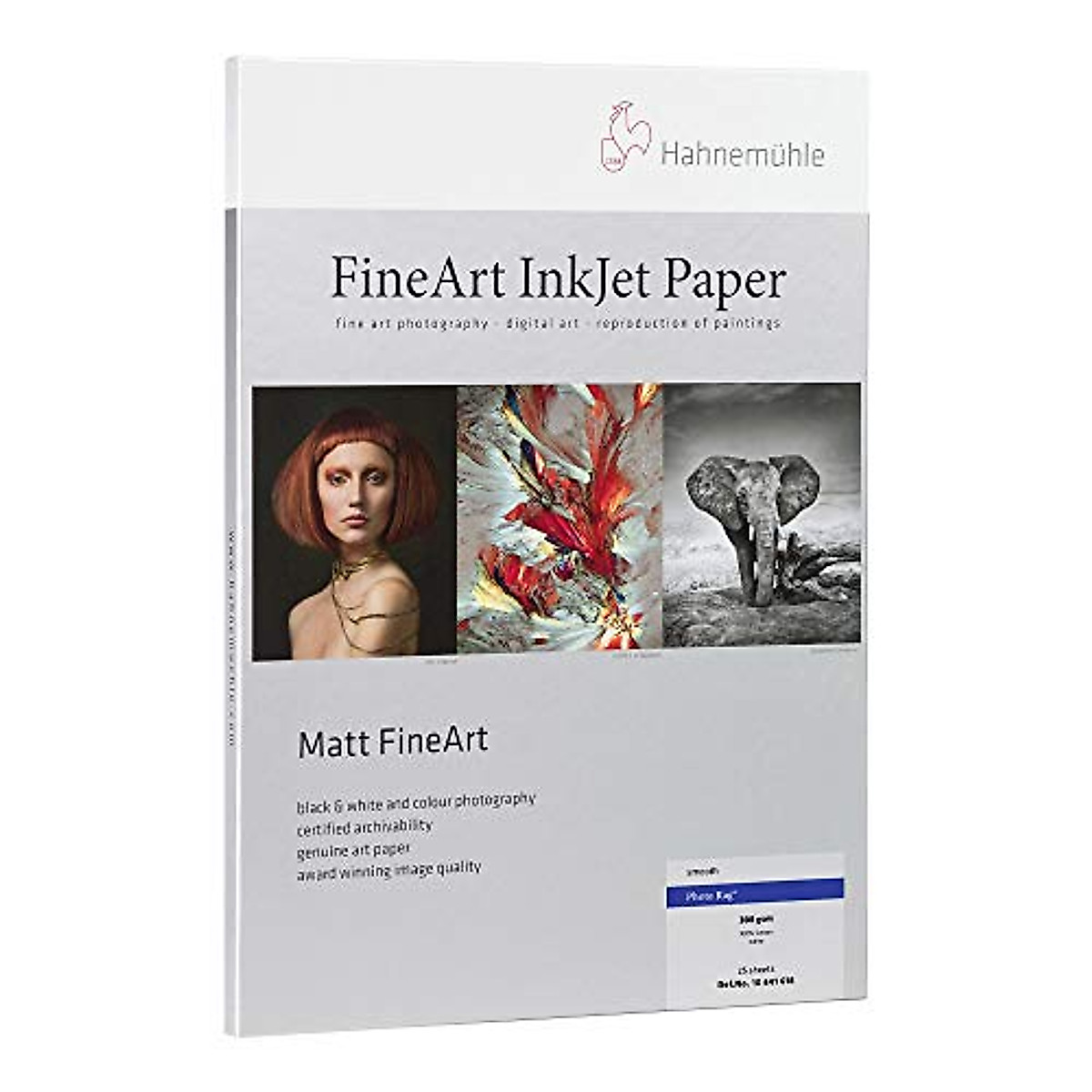 Hahnemuhle Matte Photo Rag, 100 % Rag, Smooth, Bright White Inkjet Paper, 19 mil., 308 g/mA, 8.5x11", 25 Sheets