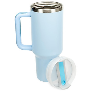 Elanze Designs You Got This! Motivation 40 oz. Stainless Steel, Large Water Bottle Coffee Mug, Spill & Leak Resistant, Thermal Travel Tumbler with Handle, Lid & Straw, Blue