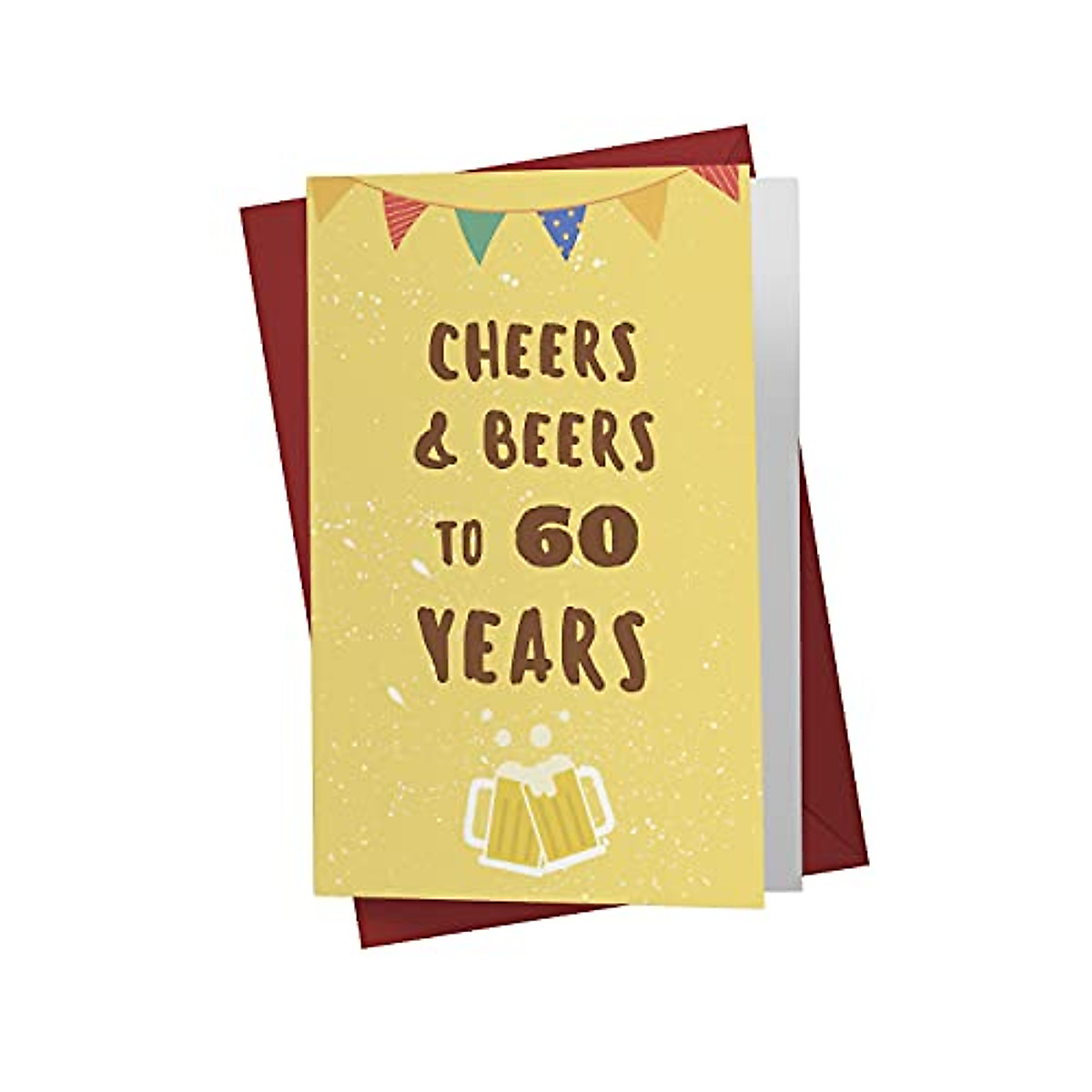 Funny 60th Birthday Card – Funny 60 Years Old Anniversary Card – Happy 60th Birthday Card – Beer 60th Birthday Card – with A Red Envelope