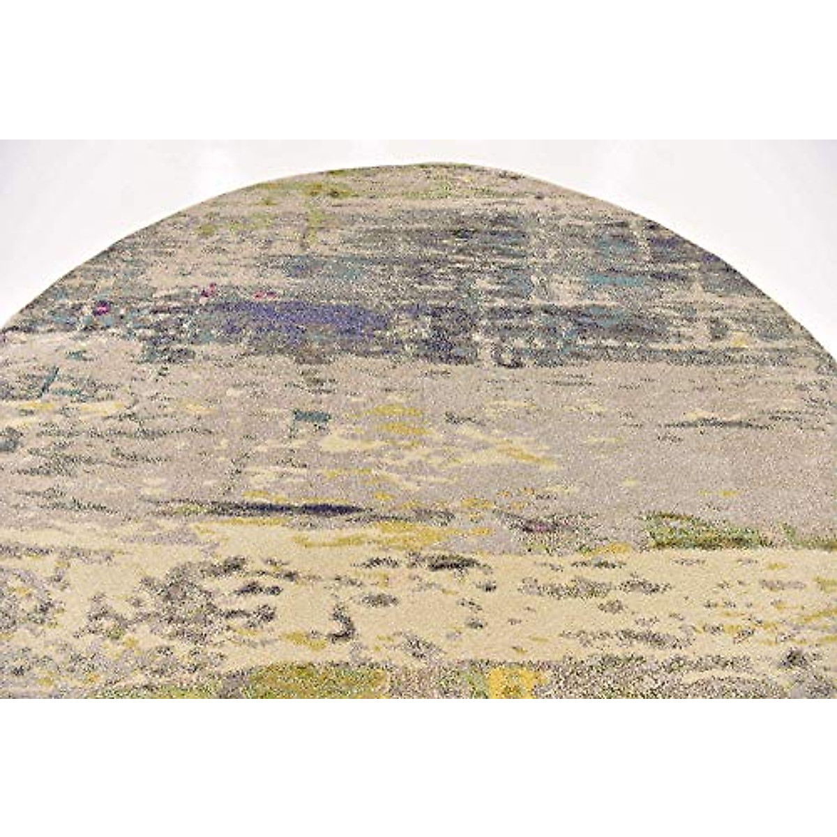 Unique Loom Chromatic Collection Modern Rustic & Vibrant Abstract Area Rug for Any Home Décor, 8' 0" x 8' 0", Beige/Gray