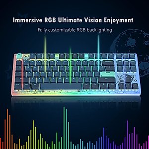 Womier K87 75% Keyboard, TKL Mechanical Keyboard, Hot Swappable Mechanical Gaming Keyboard, RGB 87 Keys Planet Theme Keyboard for Win/Mac/PC, Pro Driver/Software Supported (Linear Sky Switch)