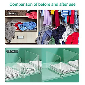 kingdalux 4Pack Acrylic Shelf Dividers for Closets Organization, Clear Shelve Divider for Purses Organizer and Clothes Storage Separators Shelves, for Bedroom,Kitchen, Cabinets, Bathroom, Office