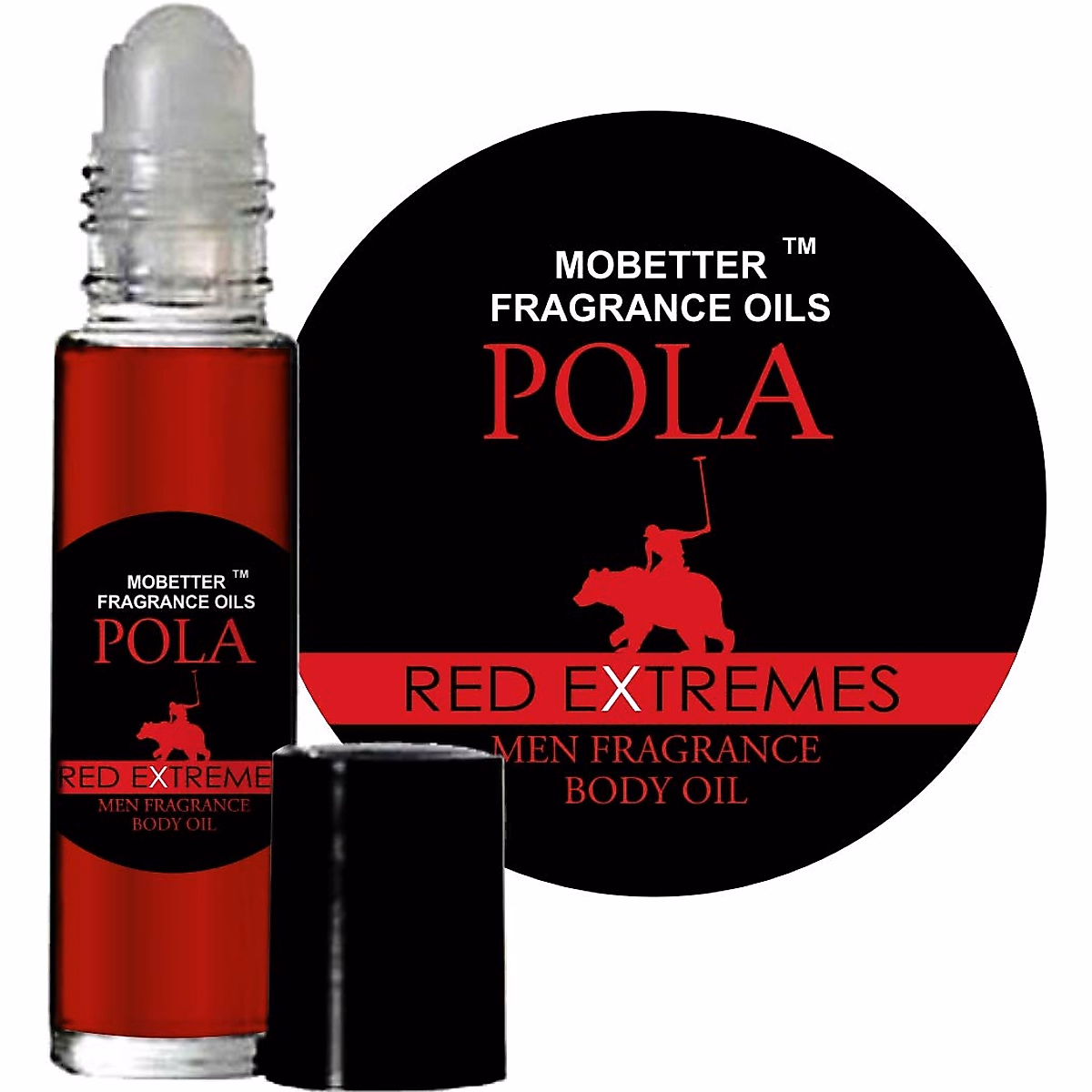 Pola Red Extreme Cologne Body Oil for Men (10ml Roll On) by Mobetter Fragrance Oils