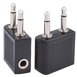 WH-1000XM4 Airplane Headphone Adapter Replacement for Sony WH-1000XM3 WH-1000XM2 MDR-1000X EX750NA Headphone-3.5mm Golden Plated Airline Earphone Adapter for in-Flight Entertainment System(2 Pack)