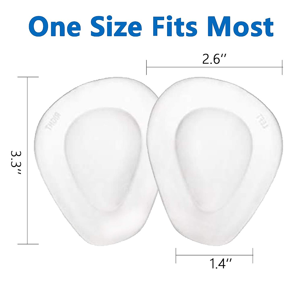 JKcare Gel Metatarsal Pads (Adhesive-Backed), Ball of Foot Cushions, Forefoot Support for Metatarsalgia, Morton’s Neuroma, Aching Feet Pain Relief- 6 Pack