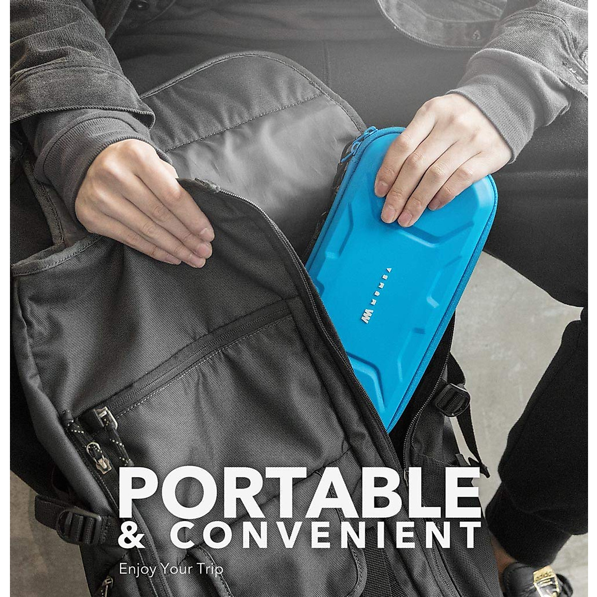 Mumba Carrying Case for Nintendo Switch OLED Model 2021/Switch 2017, Deluxe Protective Travel Carry Case Pouch for Nintendo Switch Console & Accessories [Dual Protection] [Large Capacity] (Blue)