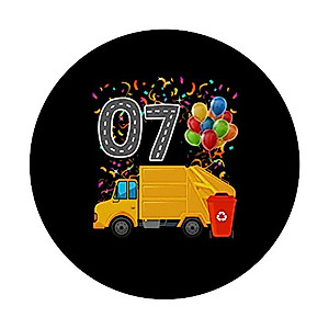 Happy O7 Birthday Rear Loader Garbage Truck PopSockets Swappable PopGrip