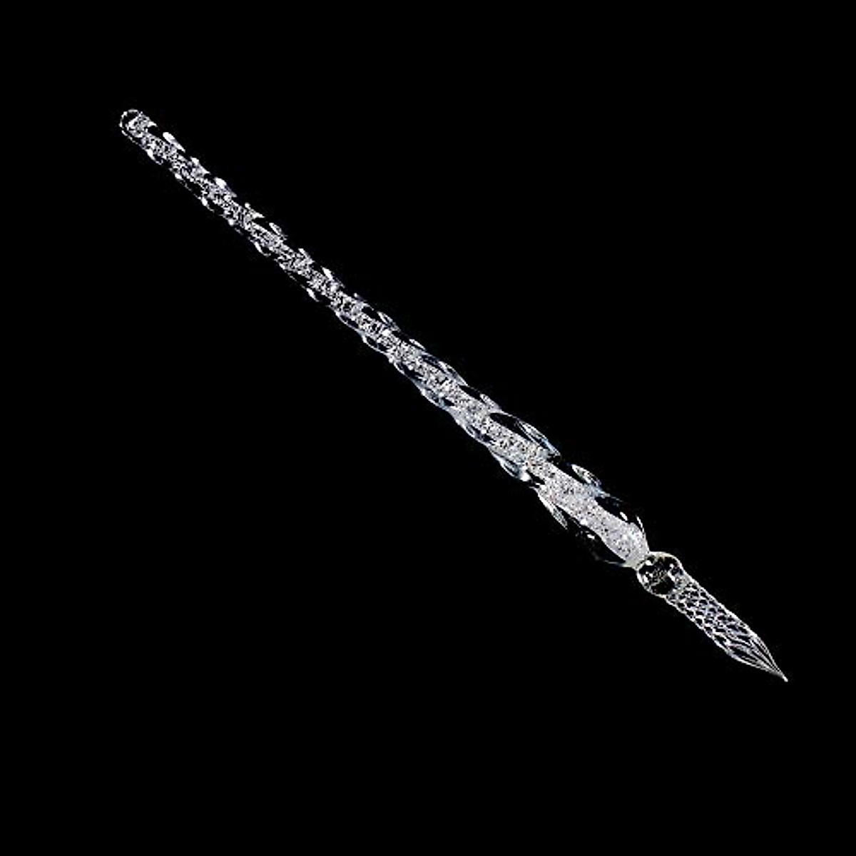 molshine Handmade Glass Dip Pen Crystal Calligraphy Pen Signature Dipped Pen for Artist Women Men Teens,Writing Drawing Decoration Gifts (silvery)