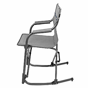 Zenithen Limited Foldable Portable Rocking Director's Chair Perfect for Sporting Events, Outdoor Activities, Camping, Patio Furniture, and Relaxing, Grey