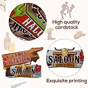 Faccito 24 Pcs Western Party Directional Sign Yard Cowboy Rodeo Theme Cutouts Wild West Welcome Sign Decor for Western Birthday Photo Props Backdrop Wall Party Decorations(null)