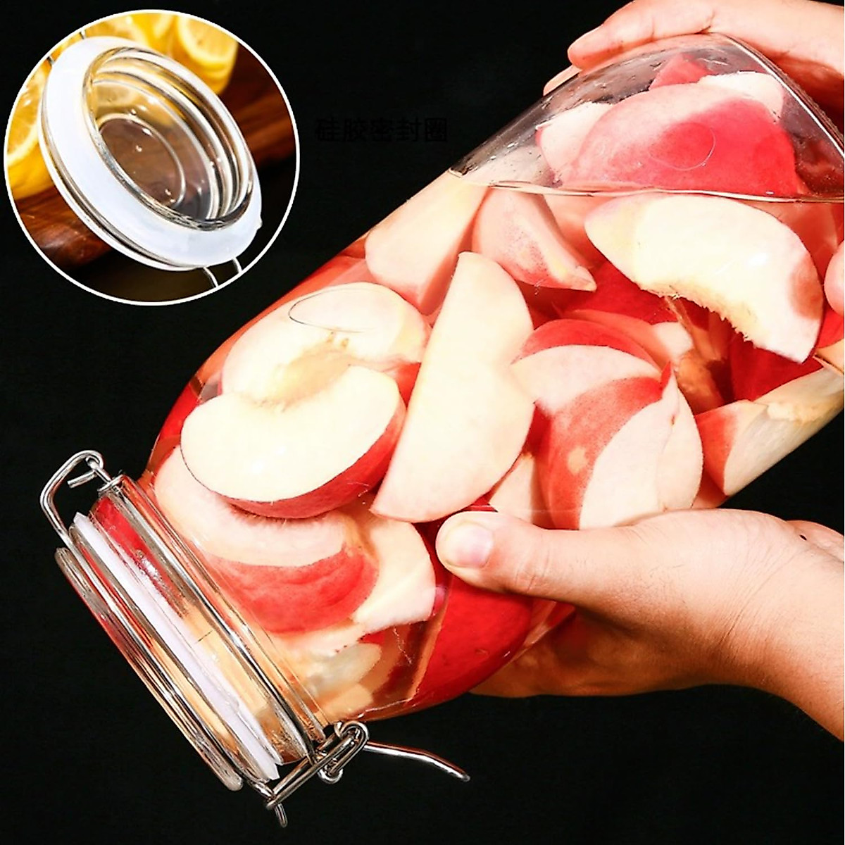 Flrolove 74 oz/2200ml Glass Food Storage Jars,Glass Canisters With Airtight Lids,Large Brown Sugar Container,3 Pack Round Jar Containers for Storing Sugar, Flour, Cereal,Coffee,Cookies