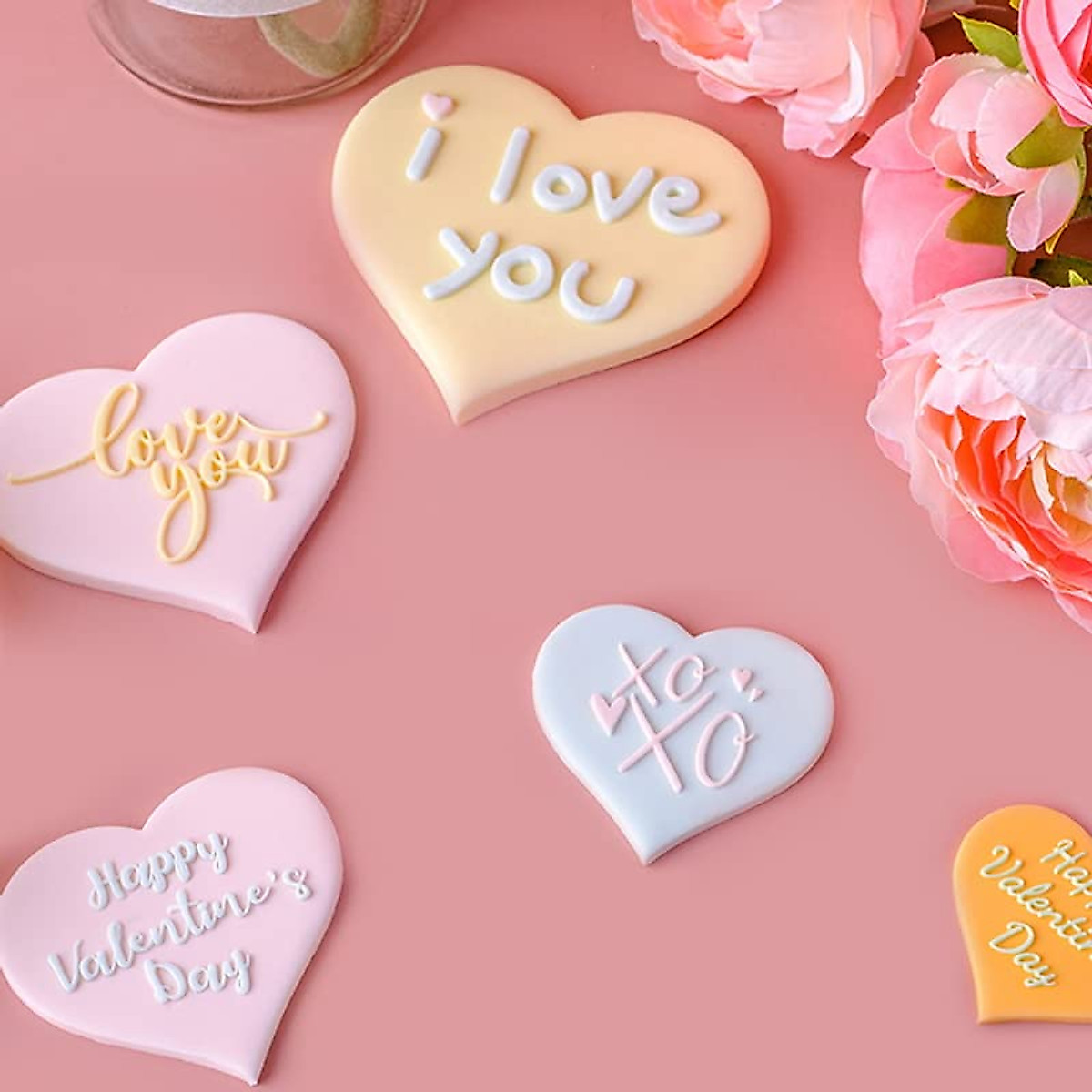 Kukifun Heart Cookie Cutters 5Pcs, Stainless Steel Heart Shape Biscuit Cutter for Cookie Biscuit Bread Sandwiches Vegetable Decoration,Unique DIY molds for Baby Shower Wedding Birthday Party