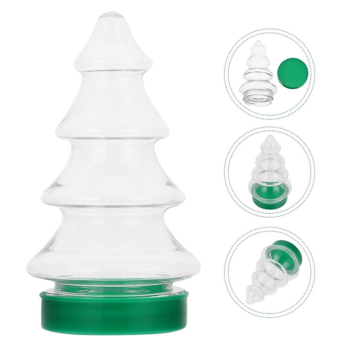 Abaodam 6pcs Fillable Christmas Tree Shape Clear Plastic Christmas Ornaments Candy Containers Candy Jars for DIY Crafts Party Favors