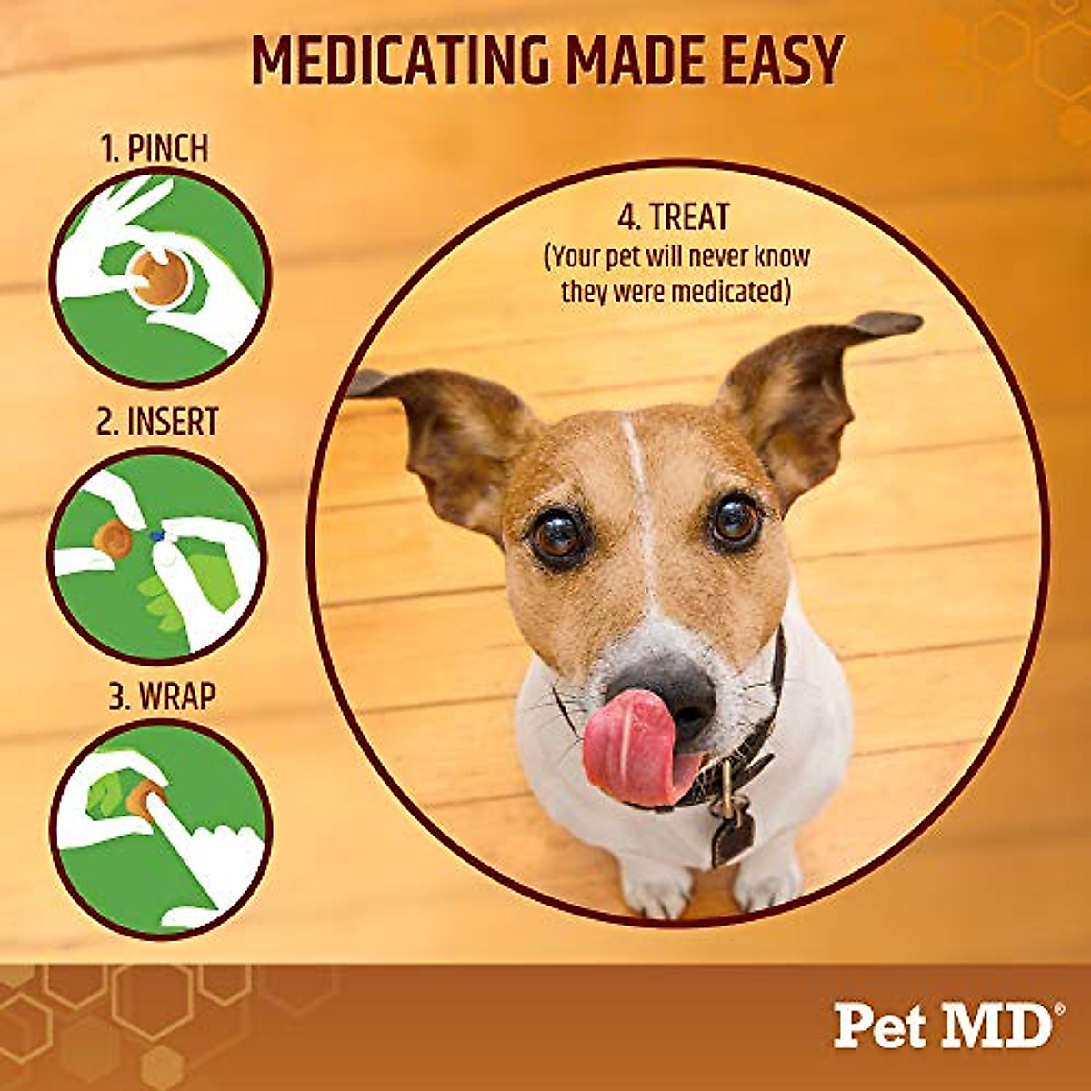 Pet MD Wrap A Pill Peanut Butter Flavored Pill Paste for Dogs - Make a Pocket to Hide Pills and Medication for Pets - 59 Servings