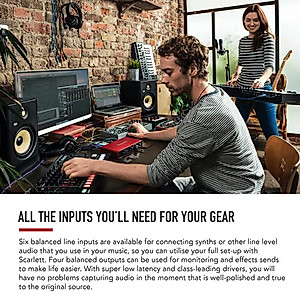 Focusrite Scarlett 8i6 3rd Gen USB Audio Interface Recording, Songwriting, & Streaming High-Fidelity, Studio Quality Recording, With Transparent Playback