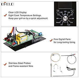 Replacement for Pit Boss Pellet Grills Digital Temperature Control Panel Kit, with Thermostat Controller Board, Temperature Probe, Hot Rod Ignition Meat Probe
