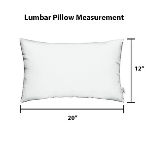 RSH DECOR: Lumbar Throw Pillows Set of 2 | 20” x 12" | All-Weather Spun Fabric | Water and Fade-Resistant | Outdoor Support Pillows for Patio Furniture | Veranda Blue