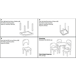 Humble Crew White Table/Pastel Chairs Kids Plastic 4 Set