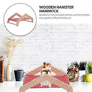 balacoo Ferret Hammock Wooden Elevated Pet Bed Cat and Dog Hammock Bed Elevated Cloth Bed Raised Pet Cot Hamster Sleeping Bed Pet Supplies Stuffed Hamster