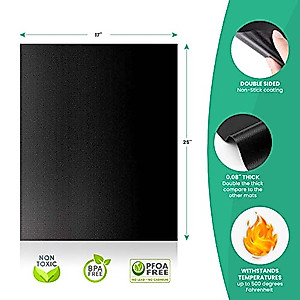 Large Heavy Duty Oven Liner (2 Pack) - Teflon Oven Liners for Bottom of Oven for Gas, Electric and Fan Assisted Ovens - Reusable Non-Stick Oven Mats for Bottom of Oven - BPA Free