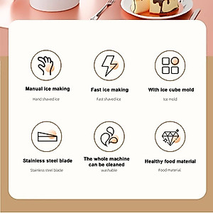 BIVITA Ice Shaver, Slushie Maker with 4pcs Ice Mold, Portable Ice Shaver for Home Use, Shaved Ice Maker Machine for Snow Cones, Frozen Cocktails, Flavored Health