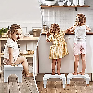 Hasfu Squatting Toilet Stool, Adjustive 6 Inch to 8 Inch Potty Bathroom Poop Stool for Adults and Children, White