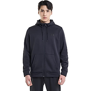 Under Armour Men's ArmourFleece Full Zip Hoodie, (001) Black / / Black, Large