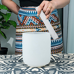 ALIOTH D Note Crystal Singing Bowl Sacral Chakra 7 inch with Carry Case Bag and Singing Bowl Mallet