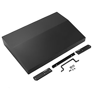 KUAFU Hinged Lid Griddle Cover - Compatible with 28 inch Blackstone Griddle - Black Powder Coated Steel Lid with Grease Collection