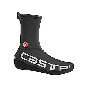 castelli Diluvio Ul Shoecover, Unisex Cycling Shoe Covers - Adult, Black/Silver Reflex, L/XL