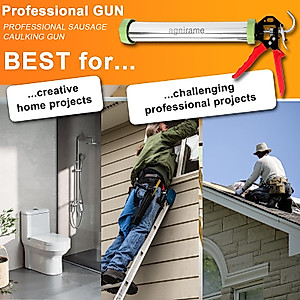 Sausage Caulking Gun, Manual Drive, High Thrust Caulk Gun for Processing Adhesive Cartridges