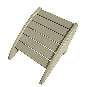 Phat Tommy Poly Adirondack Chair Ottoman - Outdoor Chair Footrest - All Weather Patio Ottoman Furniture, Weatherwood