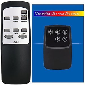 RCECAOSHAN Replacement for Twin Star ClassicFlame Classic Flame Electric Fireplace Stove Heater Infrared Remote Control 28EF023GRA 28EF023SRA 32EF023GRA 33EF023GRA 33EF023SRA