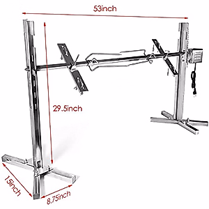 iMeshbean Barbecue Grill 50-70KGF Stainless Steel Large Grill Rotisserie Spit Roaster Rod Charcoal BBQ Pig Chicken 15W Motor Kit for Outdoor Cooking Meat