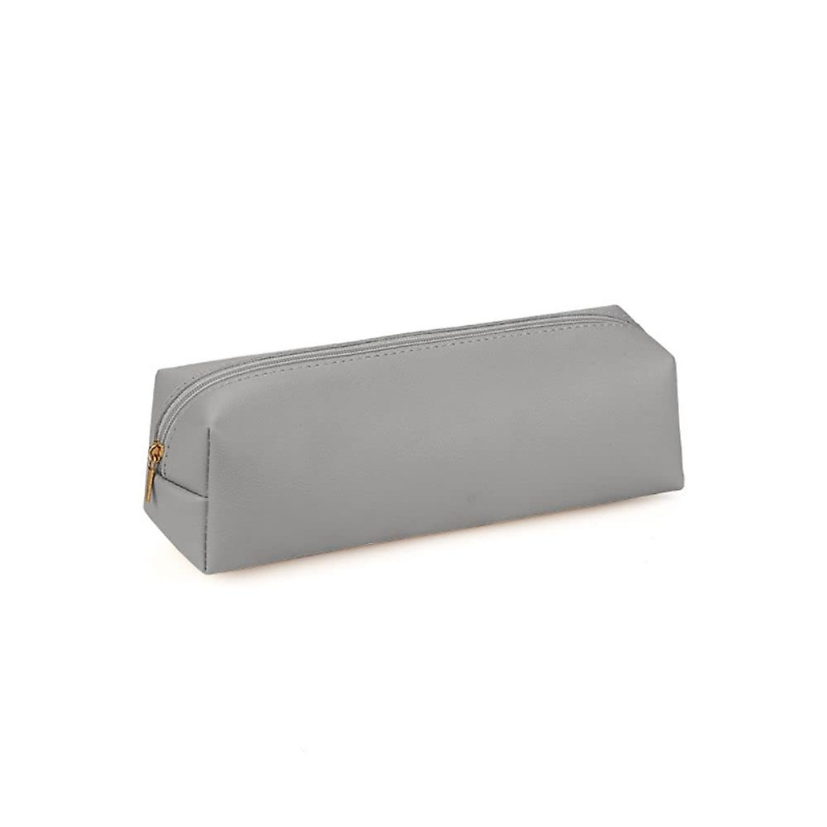 KAEZDD Pencil Bag Pen Case Cosmetic Makeup Bag Pen Pencil Stationery Pouch Bag Case/PU Leather Small Pencil Pouch Stationery Pouch Zipper Bag for Pens, Pencils, Markers (Grey)