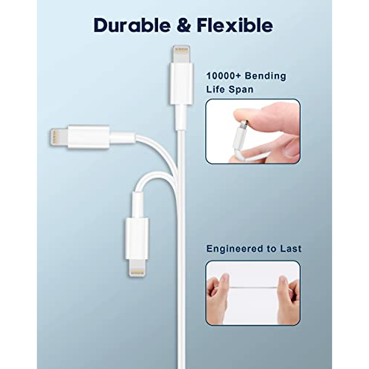 iPhone Charger [MFi Certified], LUOSIKE 2 X 10FT iPhone Charger Cord Long Charging Cable + 2-Pack Dual USB Wall Charger Block Cube Adapter Plug for iPhone 13 12 Pro Max 11 XS XR X 8 7 6 Plus SE, iPad