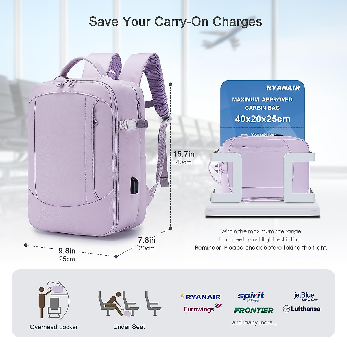 COSCOOA Expandable Travel Backpack for Men Women 15.7x7.8x9.8 Inch 20L Flight Approved Carry On Backpack Small Luggage Backpack, 15.6 Inch Laptop Business Daypack Weekender Bag