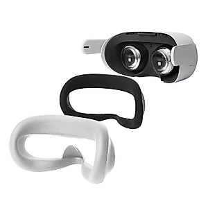 VR Face Cover and Lens Cover Compatible for Meta/Oculus Quest 2 Headset, SINWEVR Sweatproof Silicone Interfacial Face Mask Pad Cushion, Washable and Light Blocking Quest 2 Accessories (White)